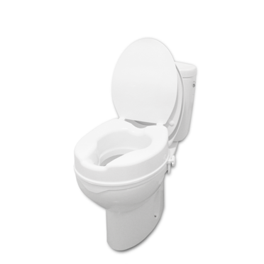 PCP Toilet Seat Riser with Lid, Lightweight Molded Construction, White ...
