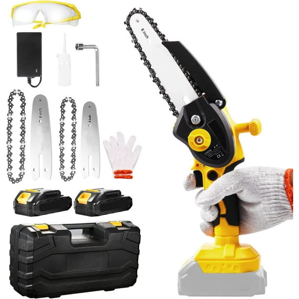 Mini Chainsaw 6 Inch, Mowis Portable Cordless Power Chain Saws, 21V ...