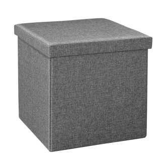 HomCom 15'' Small Padded Ottoman Foot Stool with Wrinkle Fabric Design ...