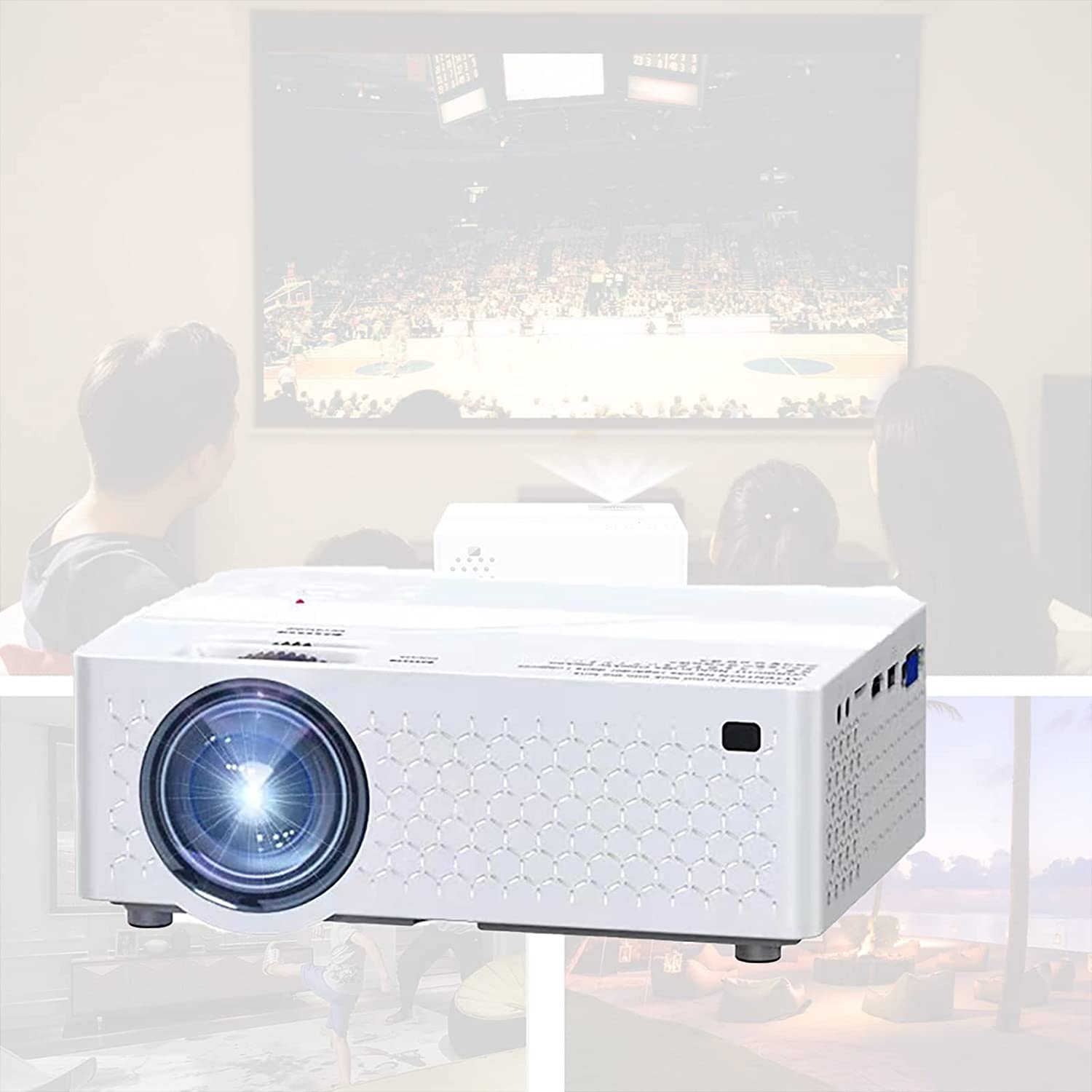 Projector, WiFi Bluetooth Projector, Eye Protection, Android iOS ...