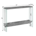 Convenience Concepts SoHo Glass V Console Table with Shelf, Gray Faux ...