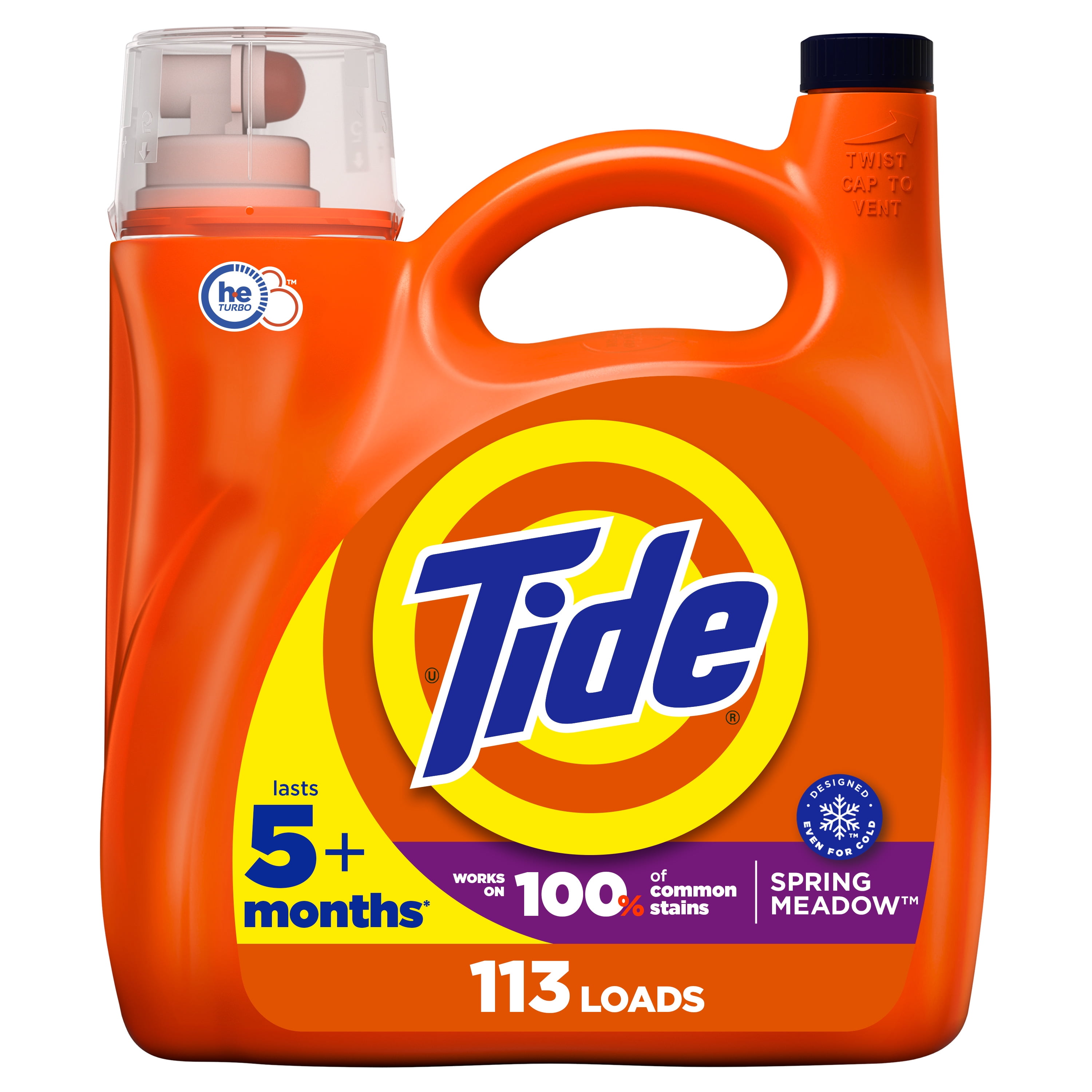 Détergent à lessive liquide Tide, parfum Prairie fleurie, agit sur 100 ...