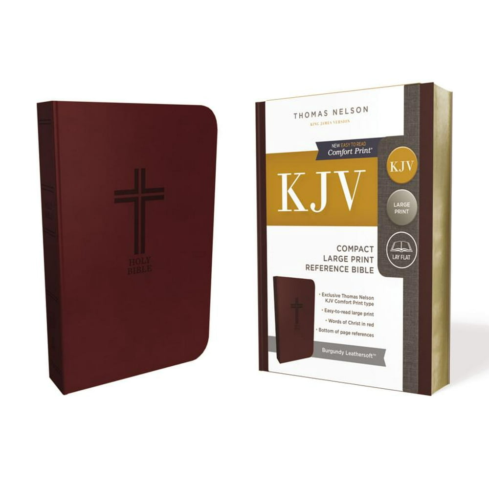 KJV, Reference Bible, Compact, Large Print, Leathersoft, Burgundy, Red ...