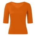 Bmisegm Womens Short Sleeve Tops V Neck T Shirt Casual Solid ...