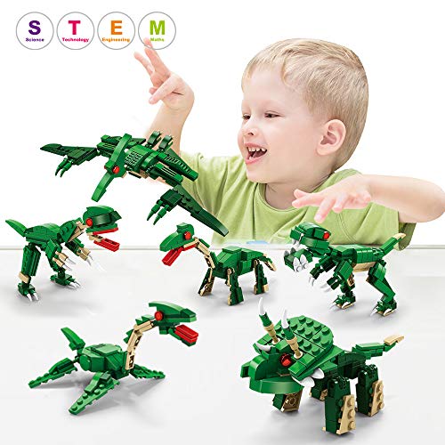 Dinosaurs 6in1 Dinosaur Toy Set, Building Blocks for Boys and Girls ...