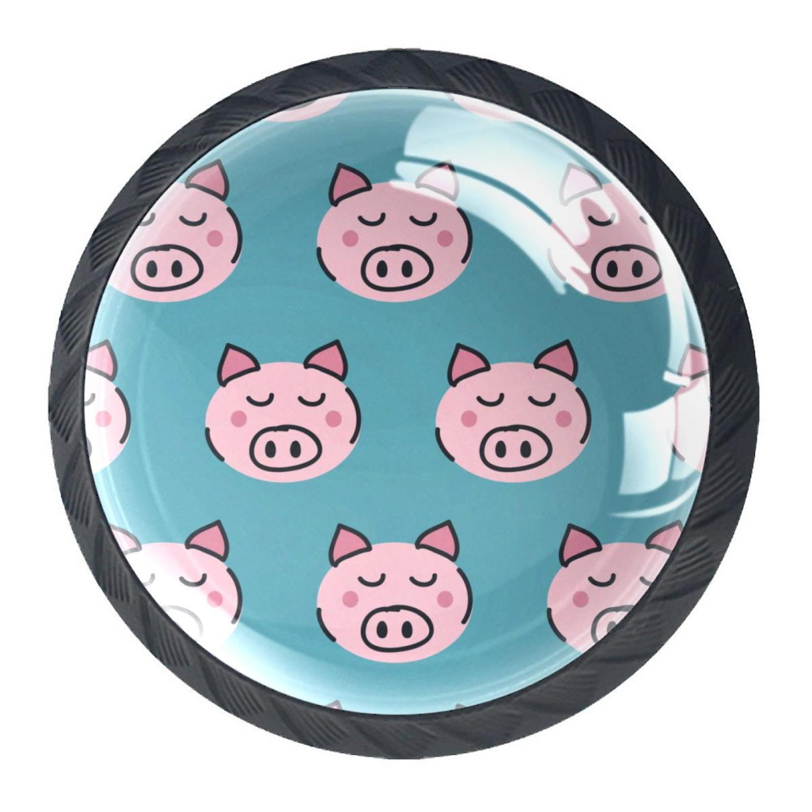 4 Pcs Pig Animal Blue Knobs for Kitchen Cabinet Cupboard Dresser ...