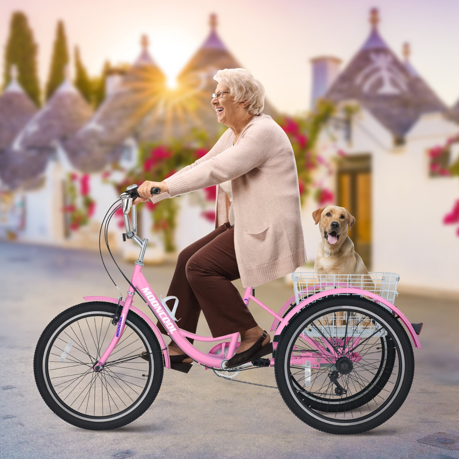 MOONCOOL Adult Tricycles, 3 Wheel 7 Speed Trikes, 20/24/26 inch Adult ...