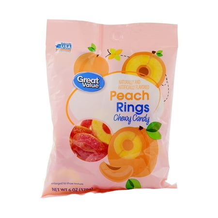 Great Value Peach Rings Chewy Candy, 6 oz - Walmart.com