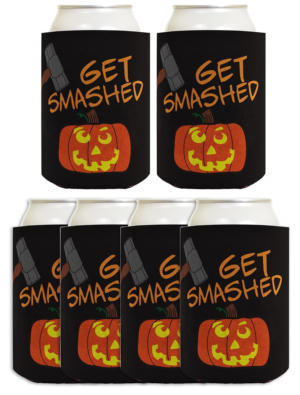 ThisWear Funny Halloween Beer Coolie Get Smashed Jack o Lantern Pumpkin ...