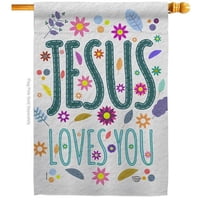 28 x 40 in. Jesus Loves You Religious Faith Double-Sided Vertical ...