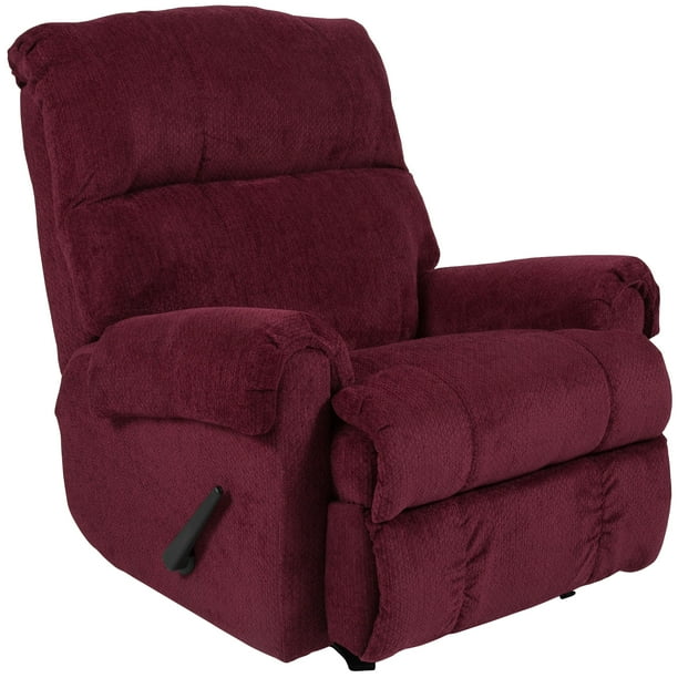 Flash Furniture Standard Microfiber Rocker Recliner, Kelly Burgundy ...