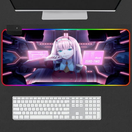 Zero Two Large RGB Anime s Gaming LED Gamer PC Keyboard Desk Mat for ...