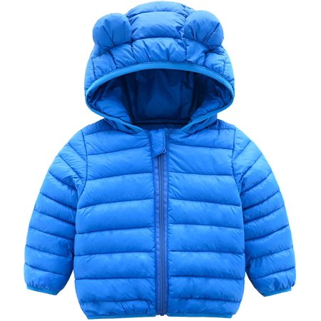 Winter Coats for Kids with Hoods (Padded) Light Puffer Jacket for Baby Boys Girls, Infants ...