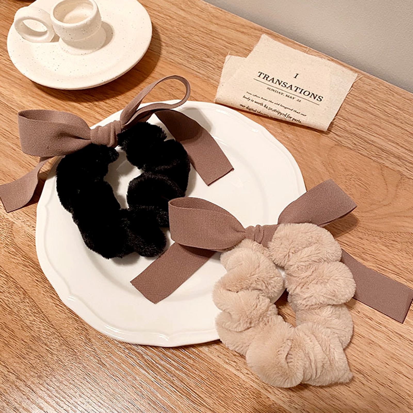 SPRING PARK Hair Velvet Ponytail Holder Stuffed Large Intestine Circle ...