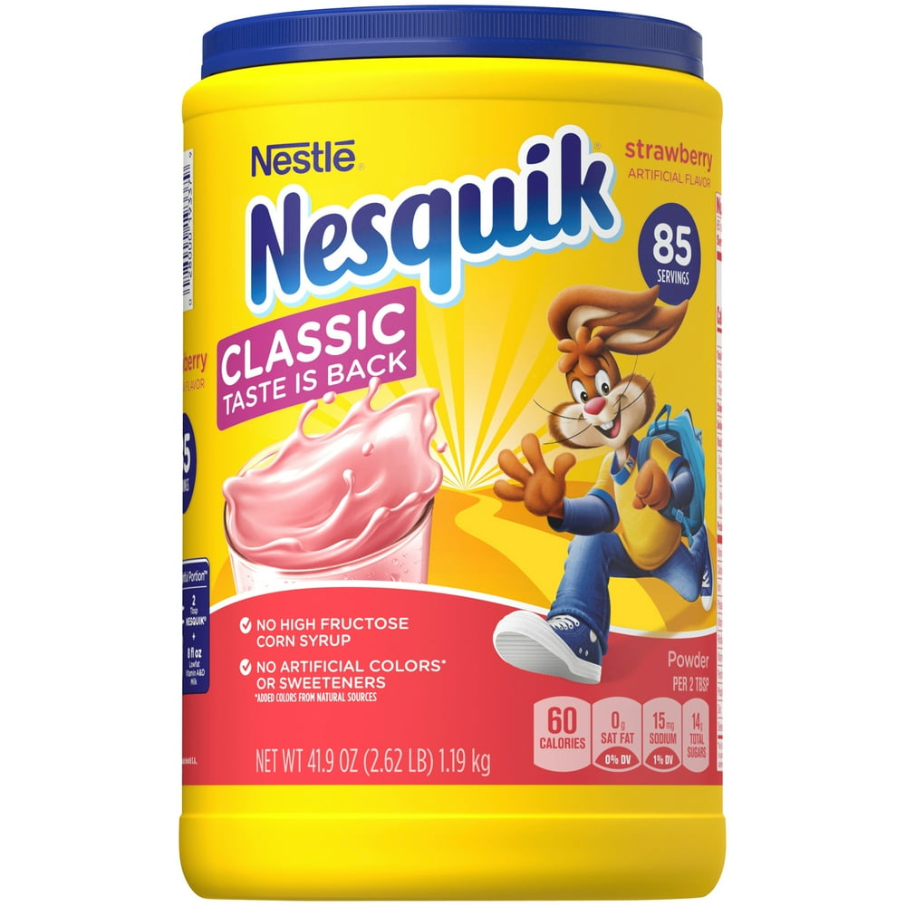 Nesquik Strawberry Powder Drink Mix 41.976 oz. - Walmart.com - Walmart.com