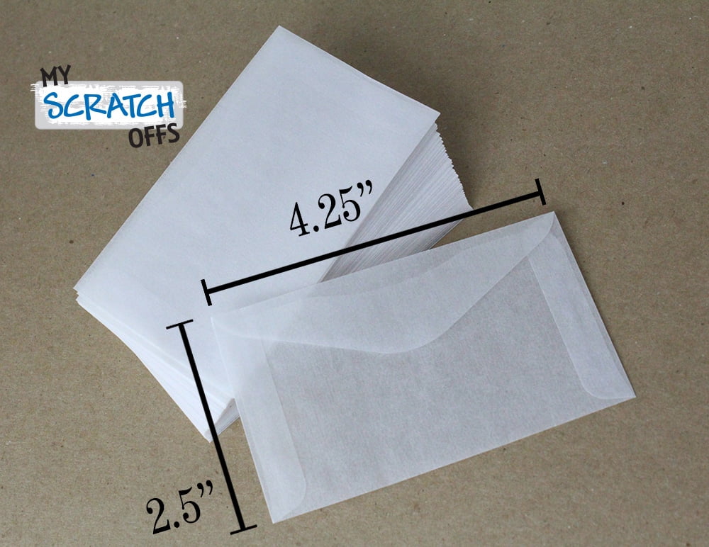 My Scratch Offs 100 Glassine Mini Envelopes Lottery Ticket Seeds Tissue ...