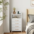 TYDIMOR Dresser Bedside Table with Charging Station, 4 Drawer ...