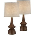 360 Lighting Mid-Century Modern Table Lamps, Set of 2, 24-inch Walnut ...
