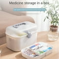 Medicine Storage Box 2 Layer First Aid Bin with Handle Tray Emergency ...