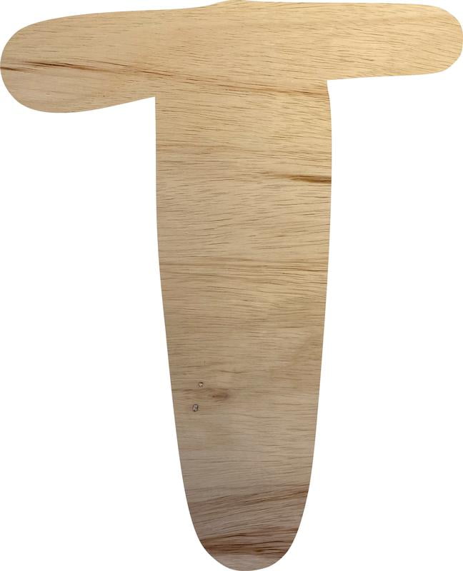 Wood Letter T Craft Shape, Unfinished 8'' Tall Small Kids Wooden Letter ...