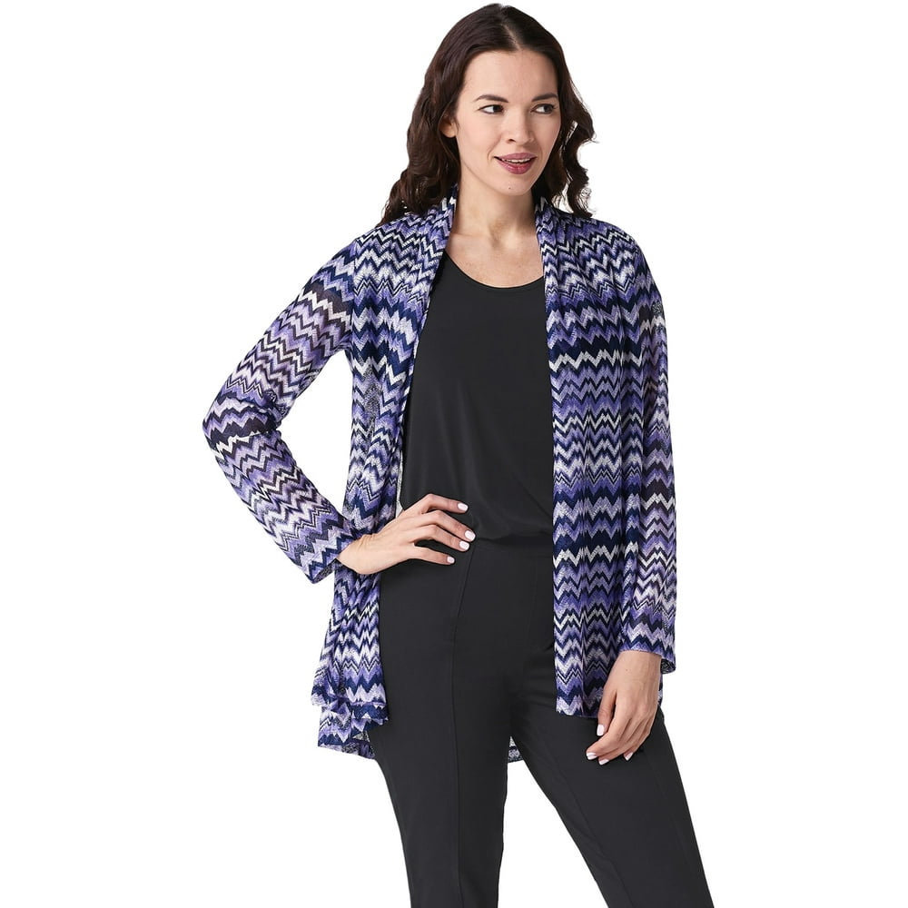 Susan Graver Susan Graver Womens Knit Open Front Long Sleeve Cardigan