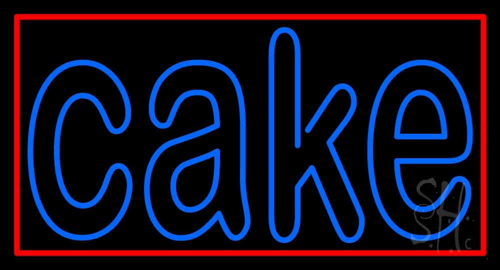 Double Stroke Blue Cake With Border LED Neon Sign 20 x 37 - inches ...