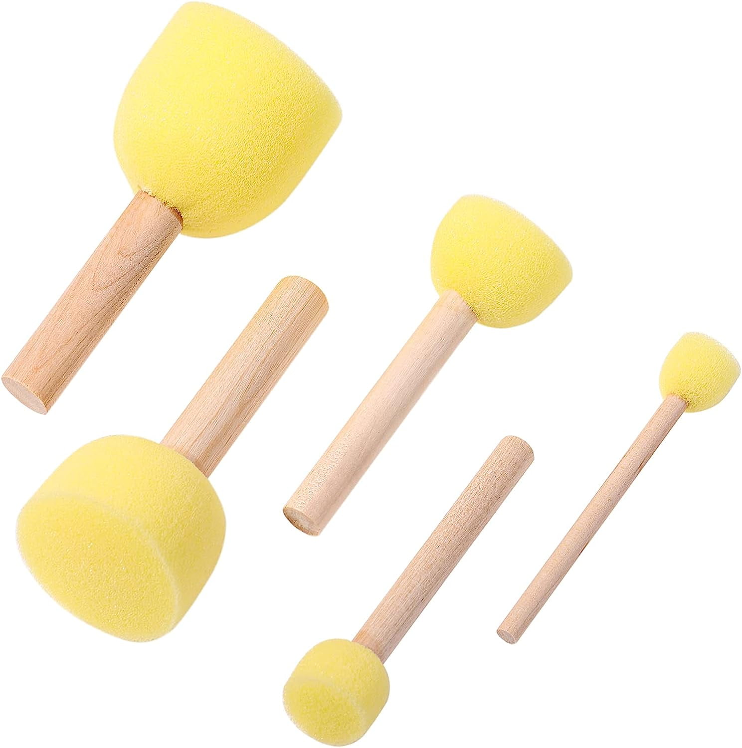 Paint Brush Set Round Sponge 5Pcs Round Sponges Brush Set Foam Brush ...