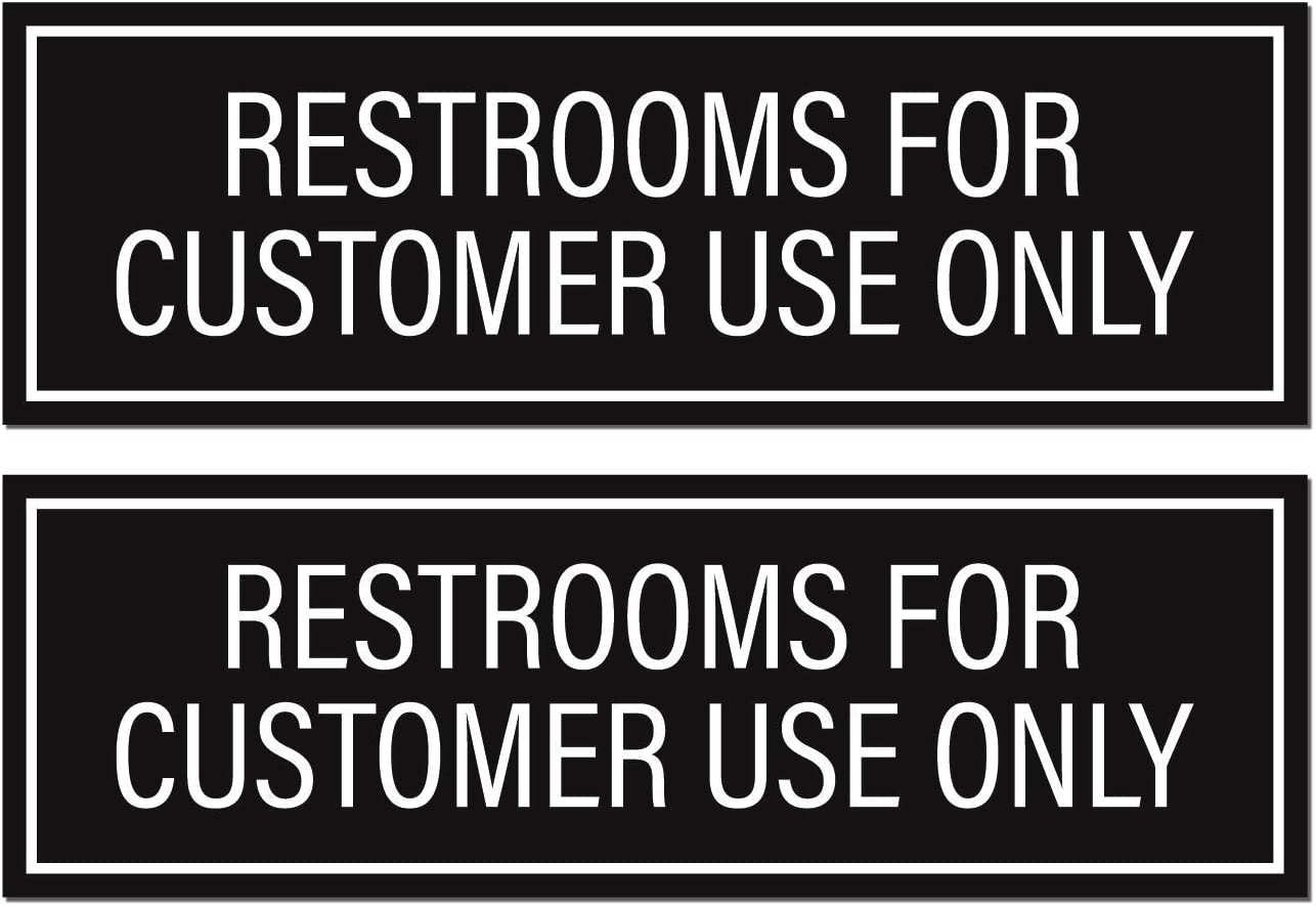 Restrooms for Customer Use Only Sticker Signs (Pack of 2) - Walmart.com