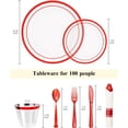 700 Pcs Red Plastic Plates, Clear Plastic Silverware Disposable Plates ...