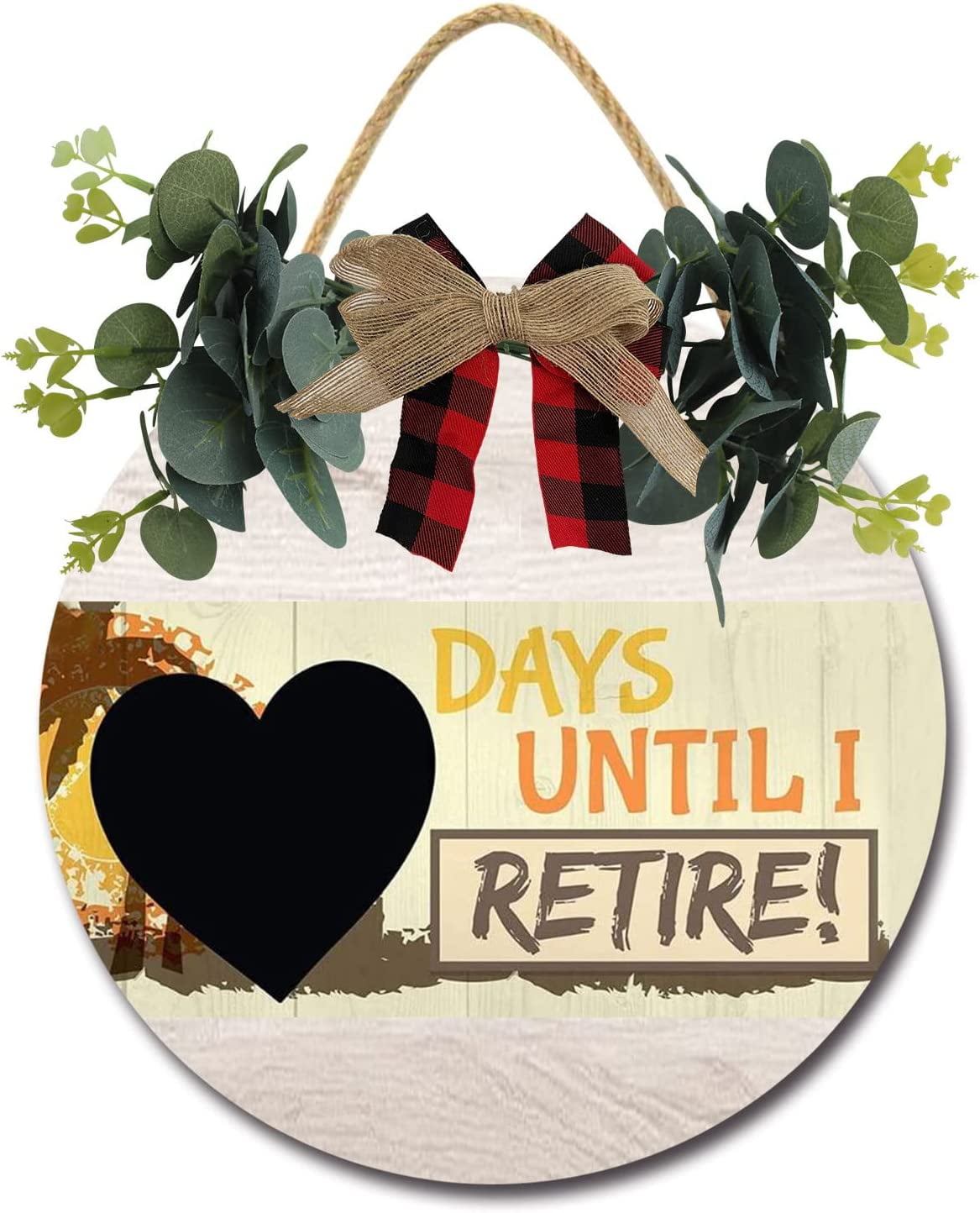Eveokoki 11" Rustic Wooden Days Until I Retire Signs for Front Porch ...