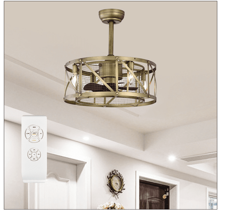 LANTRO JS 20'' Small size ceiling fan with kit ,5 ABS blades Antique ...