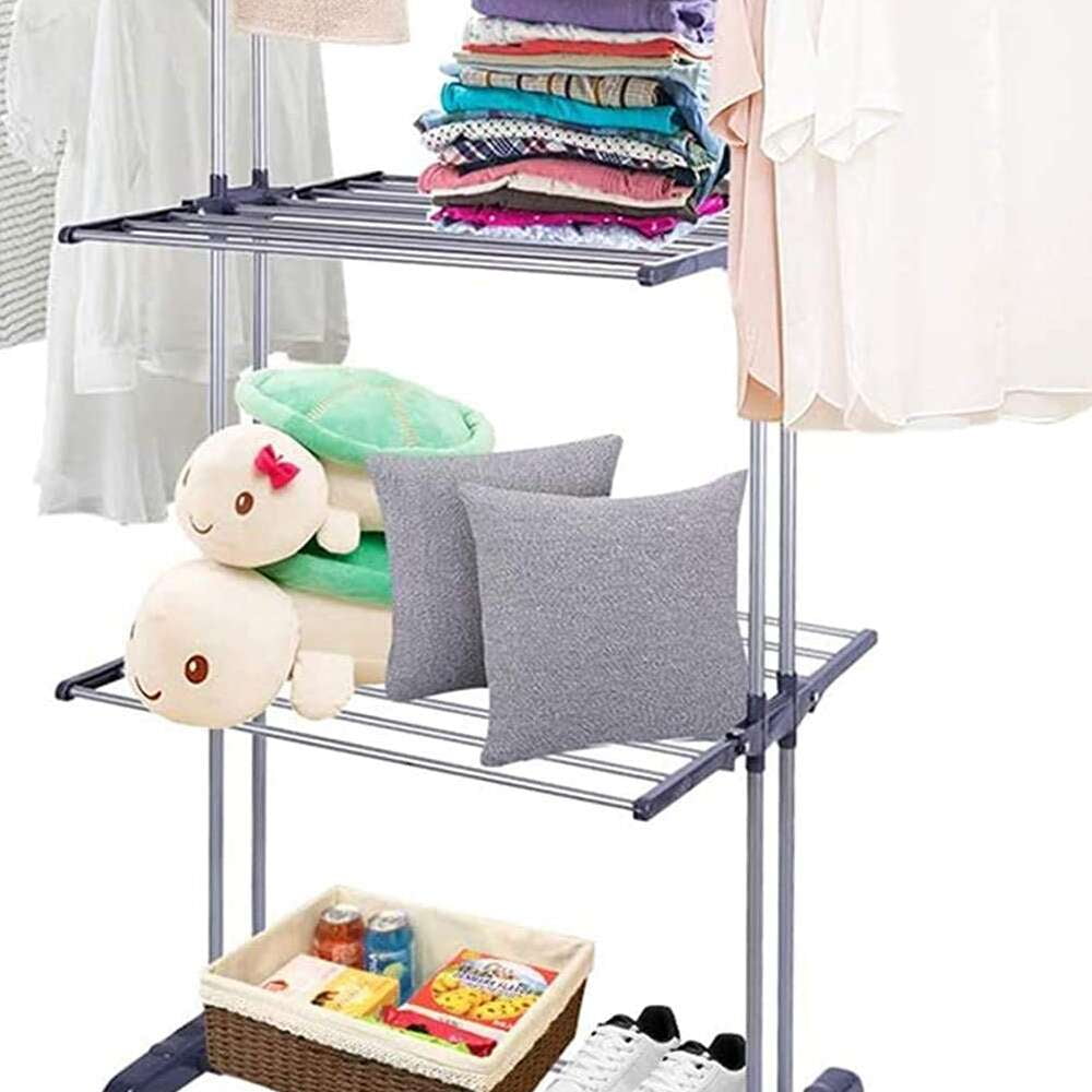 Selm Estink Foldable Clothes Drying Rack,Roller Type Extra Large 3 Tier ...