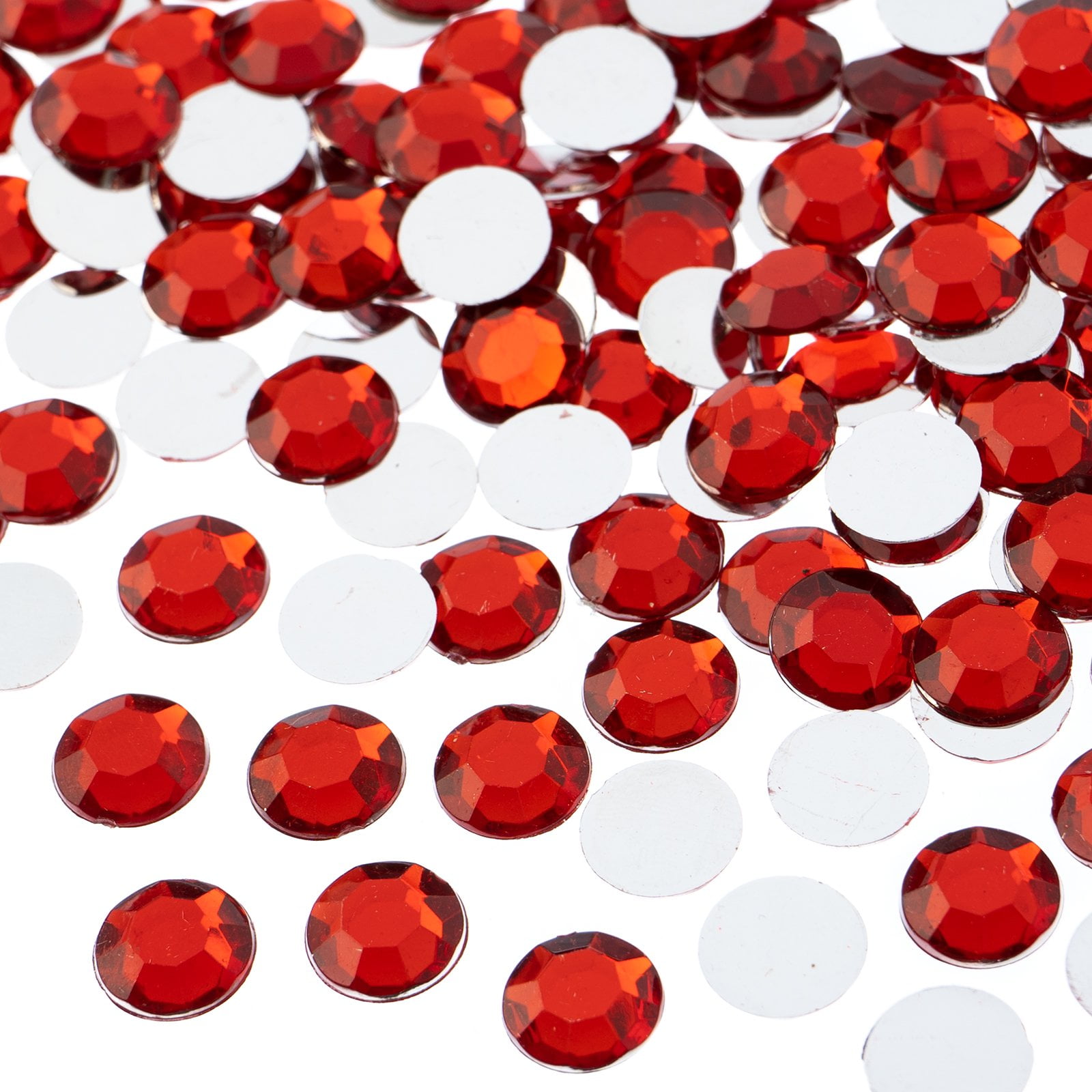 John Bead 500-Piece 10mm (SS45) | Red Acrylic Round Flat Back ...