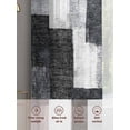 Black Gray Patchwork Sheer Curtains for Living Room Bedroom Abstract ...