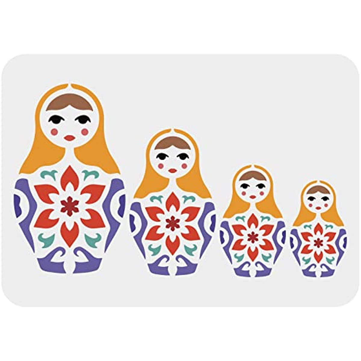 Nesting Dolls Stencil Russian Nesting Doll Stencil Plastic 4 Sizes ...