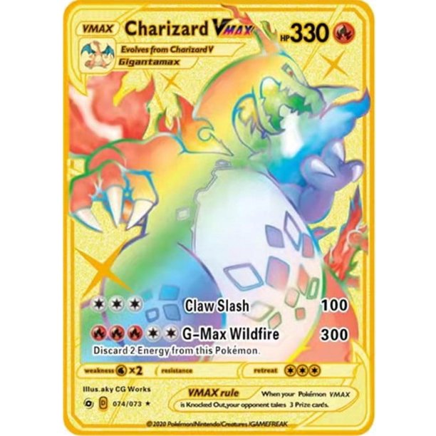 English Version Metal Card Anime Figure Pikachu Charizard Mewtwo Battle ...