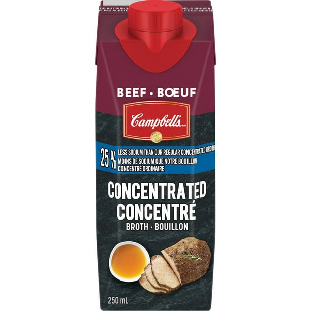 Campbell's Concentrated Less Salt Beef Broth 250ML 24CA, Campbell's ...