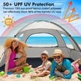3-Person Pop-up Beach Tent & Sun Shelter, Extendable Floor for Extra ...