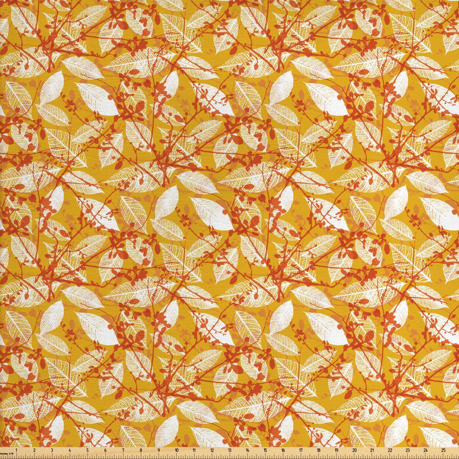 Autumn Fabric by The Yard, Fall Season Foliage Pattern with Warm ...