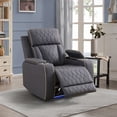 MAYEERTY Single Recliner Chair, Leather Recliner with LED Lights, USB ...