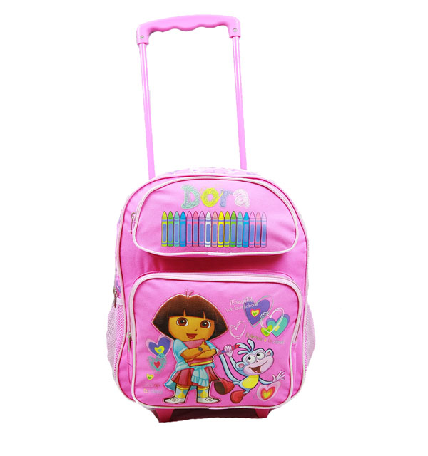 Large Rolling Backpack - Dora the Explorer - Pink New School Bag ...