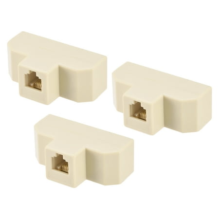 Uxcell Phone Jack Splitter 6P4C Male to 4 Female Way Socket Adapter ...