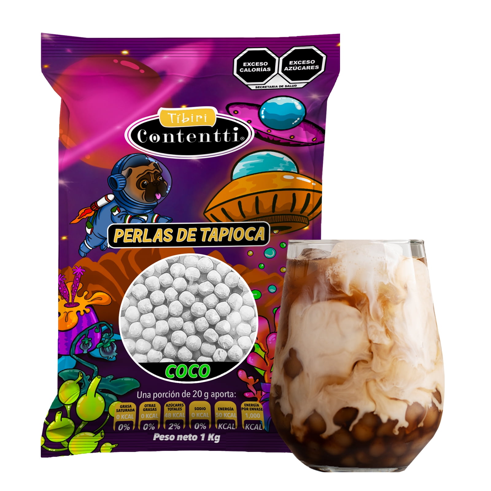 Tapioca Coco 1 Kg Tíbiri Contentti Coco 1 Kg para Bebida o Topping ...