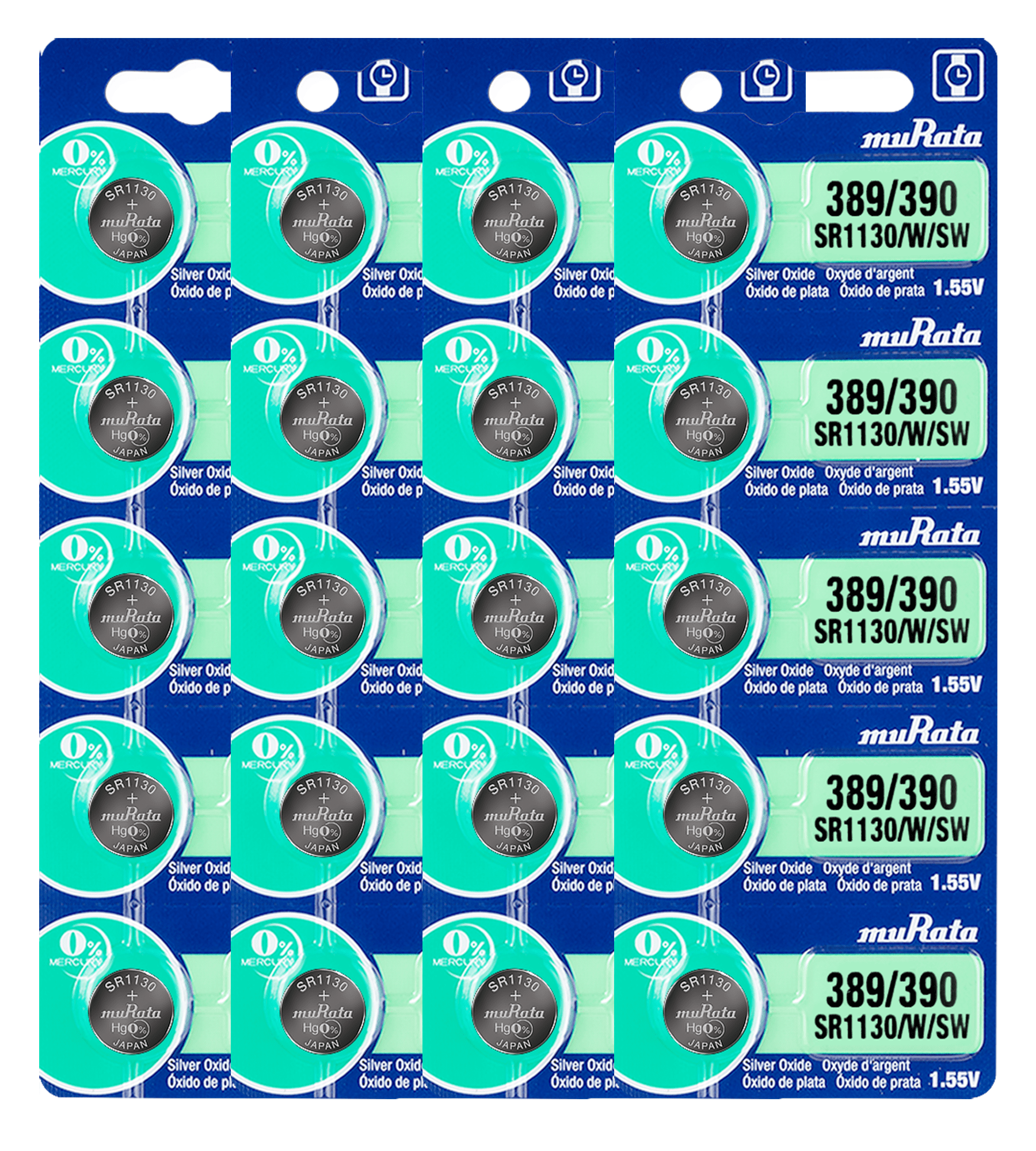 Murata 389/390 SR1130/W/SW Battery 1.55V Silver Oxide Watch Button Cell ...