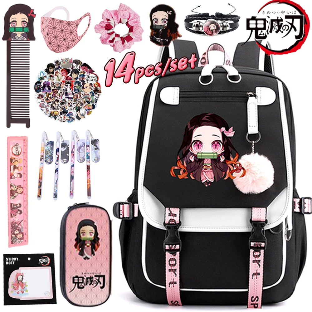 14pcs Demon Slayer Nezuko Student Backpack school bag Gift set ...