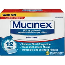 Mucinex Maximum Strength 12-Hour Chest Congestion Expectorant Tablets ...