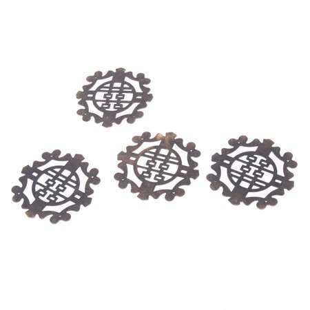 Home Metal Chinese Character Designed Gift Box Corner Protector Bronze ...