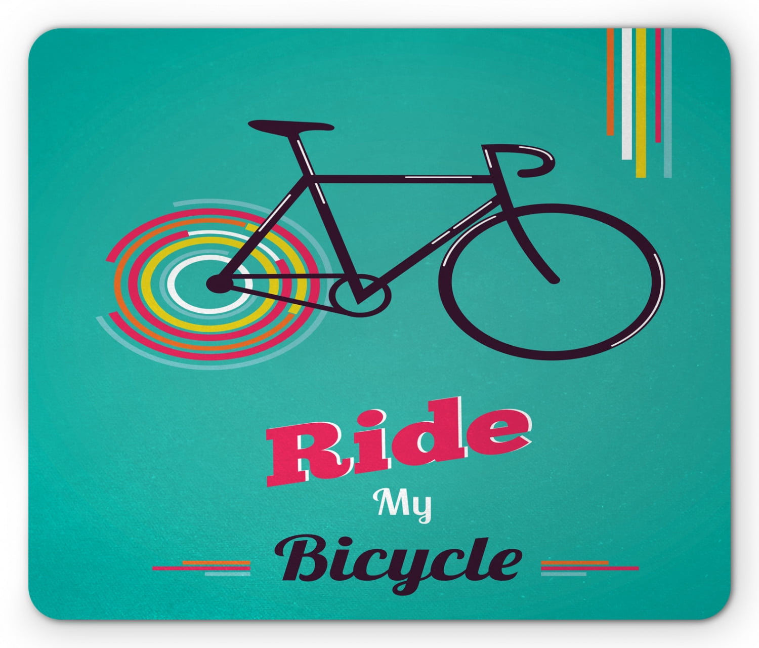 Vintage Mouse Pad, Ride My Bicycle Theme Poster Style Retro Bike ...