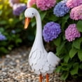 18"/24" Porch Goose Statue, Weather-Resistant Metal Goose Yard Decor ...