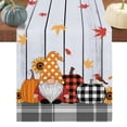 Autumn Plaid Pumpkins on Wood Table Runner 13x72in Non-Slip Cotton ...